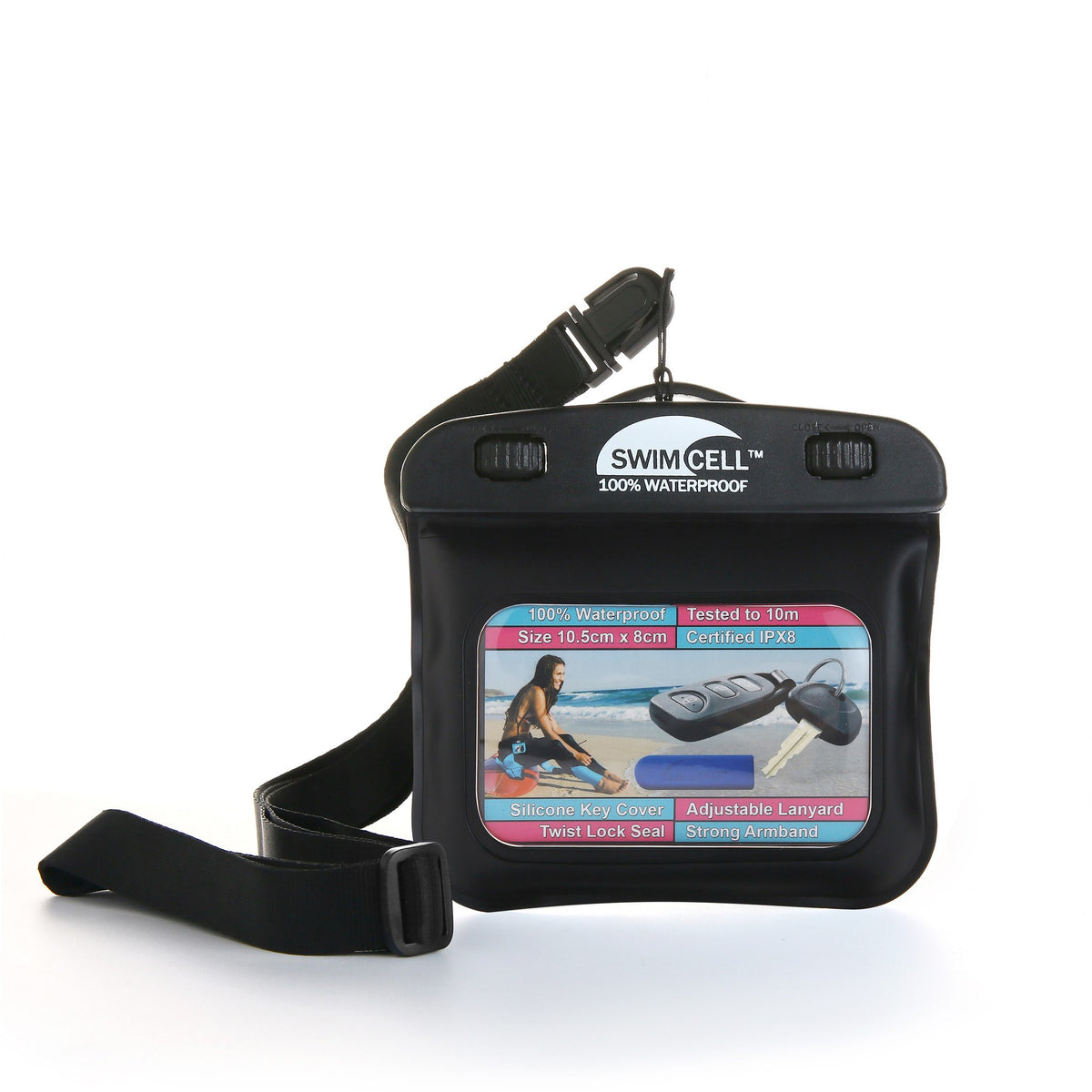 Waterproof Key Holder Armband. For Car Key and Cards - SwimCell